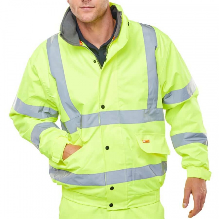 Beeswift CBJFLSY High Visibility Fleece Lined Bomber Jacket Yellow